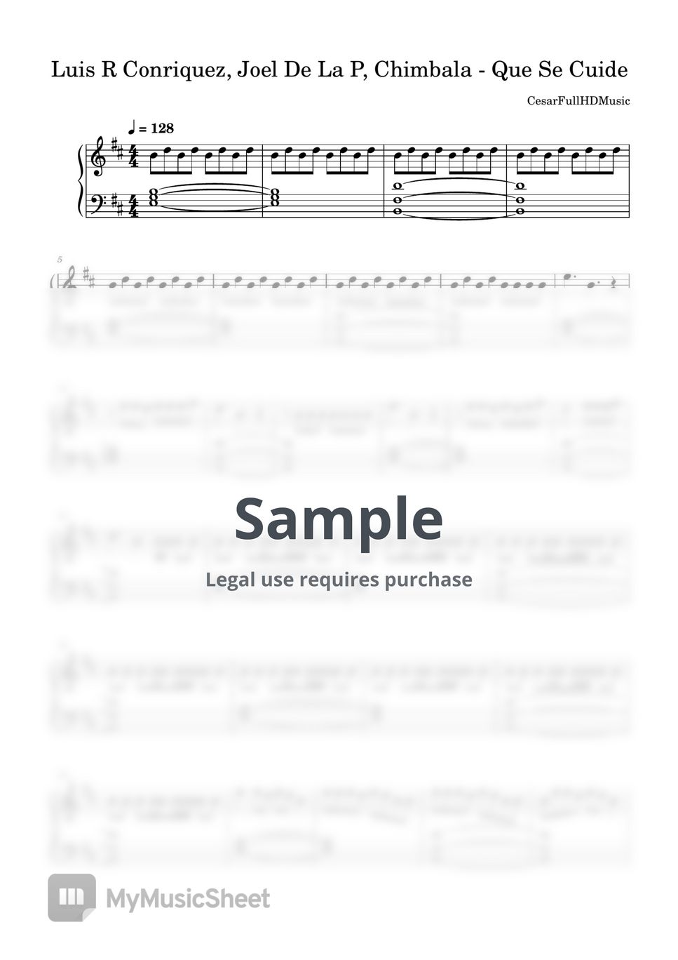 Luis R Conriquez, Joel De La P, Chimbala - Que Se Cuide Sheets