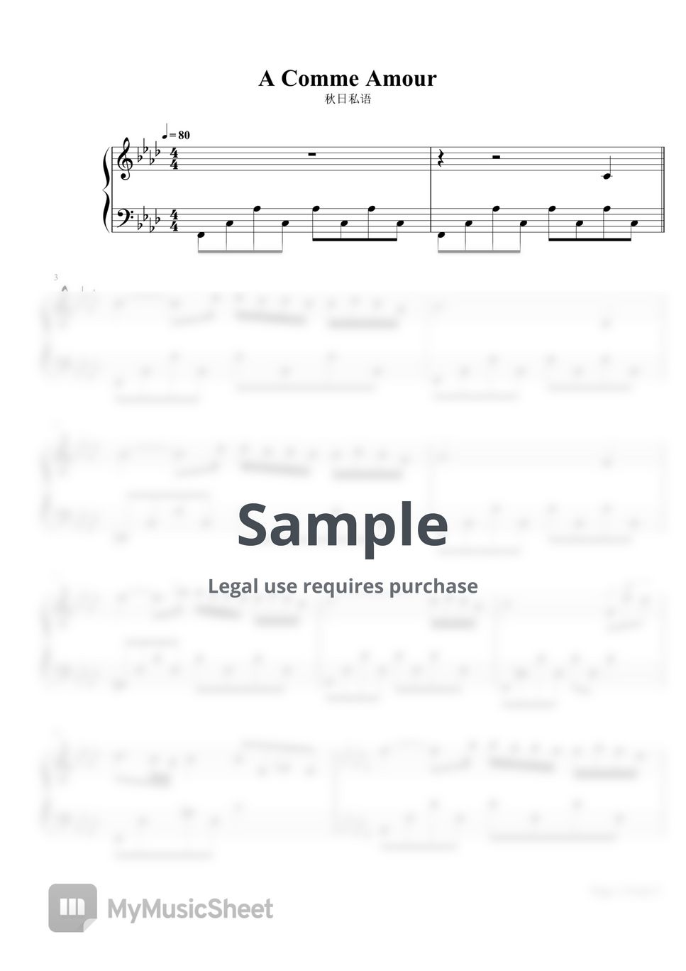 Richard Clayderman - A Comme Amour Sheets by dogemusic