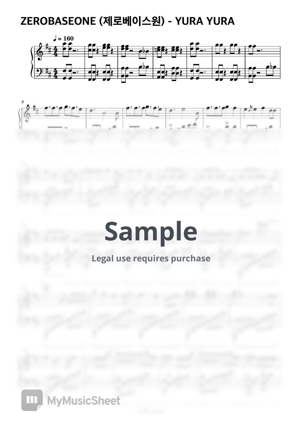 ZEROBASEONE (제로베이스원) - YURA YURA Sheets by bvibvi piano