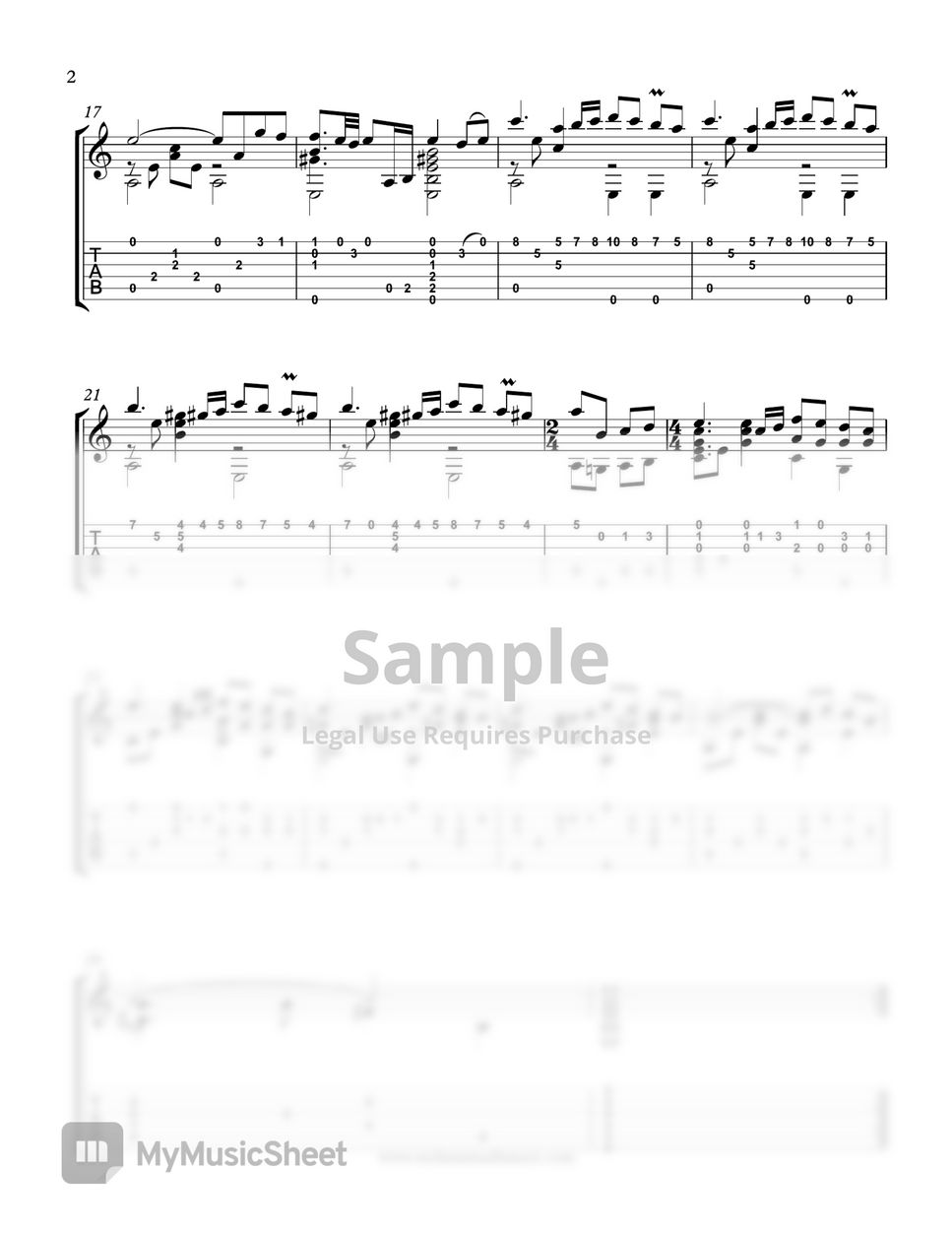 Richard Clayderman - A comme Amour Tab + 1staff by Mohammad Lameei