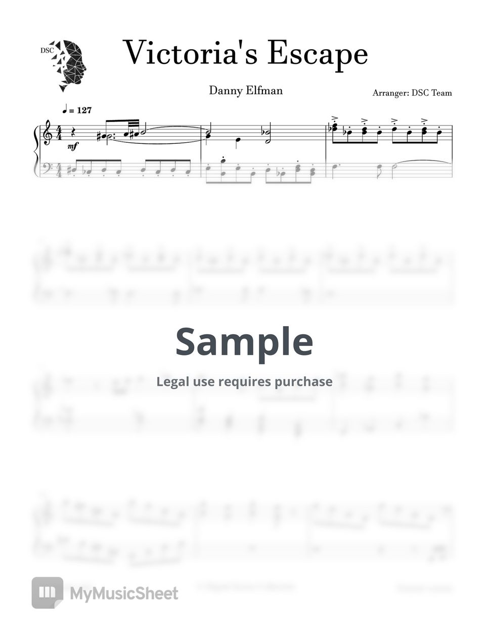Danny Elfman - Victoria's Escape Sheets by Digital Scores Collection