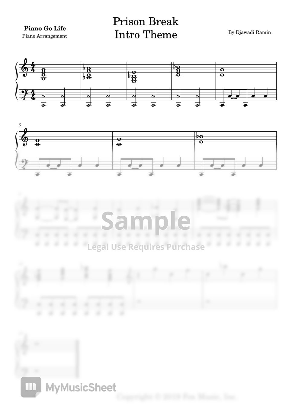 Intro Theme - Prison Break Sheets by Piano Go Life