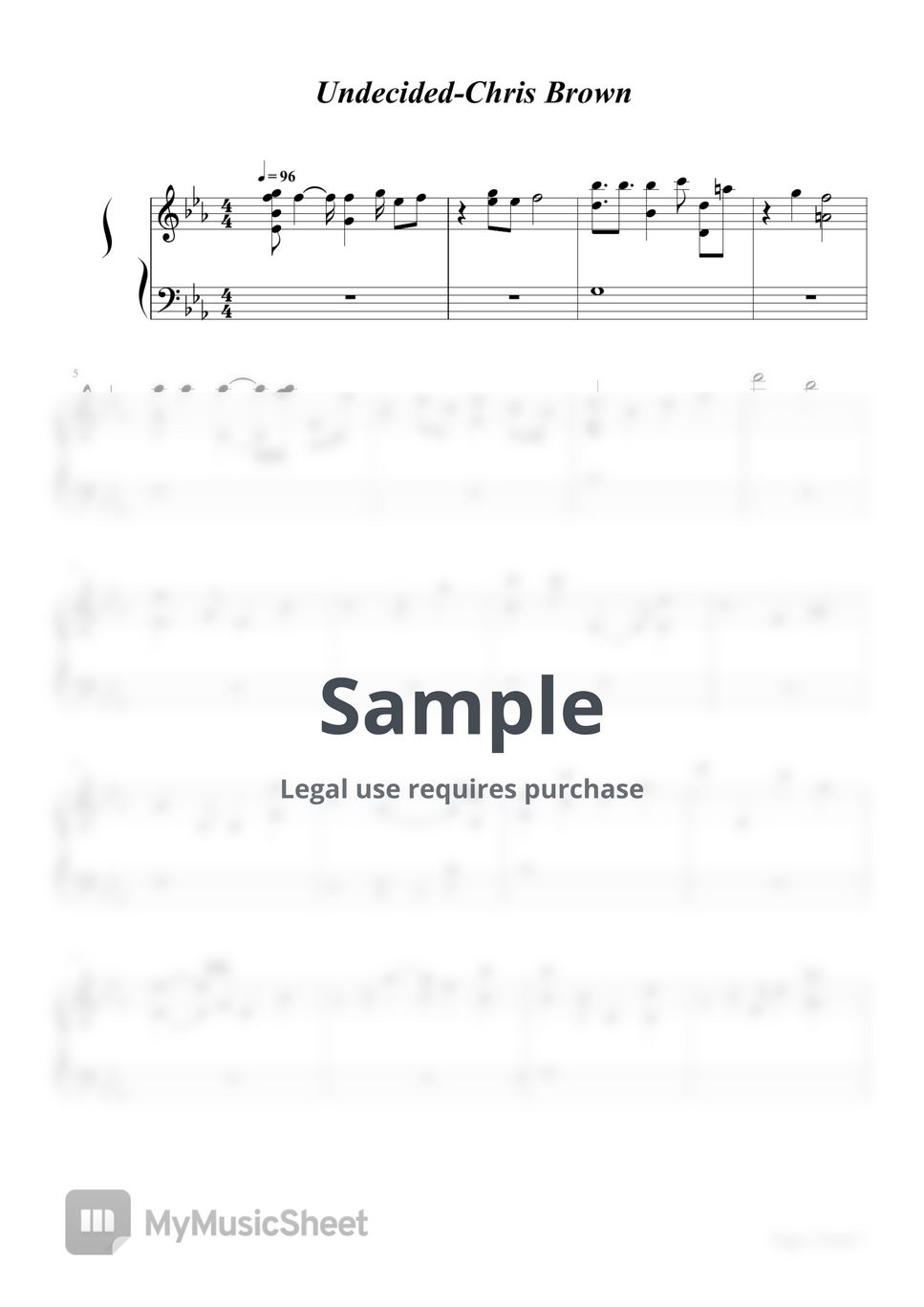 Chris Brown - Undecided (Chris Brown) Sheets by Yilun