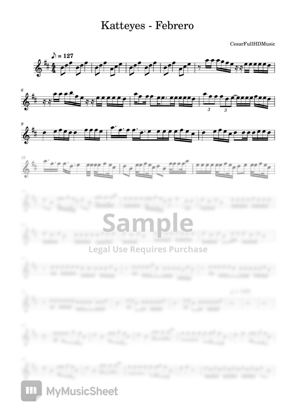 Katteyes - Febrero Sheet Music