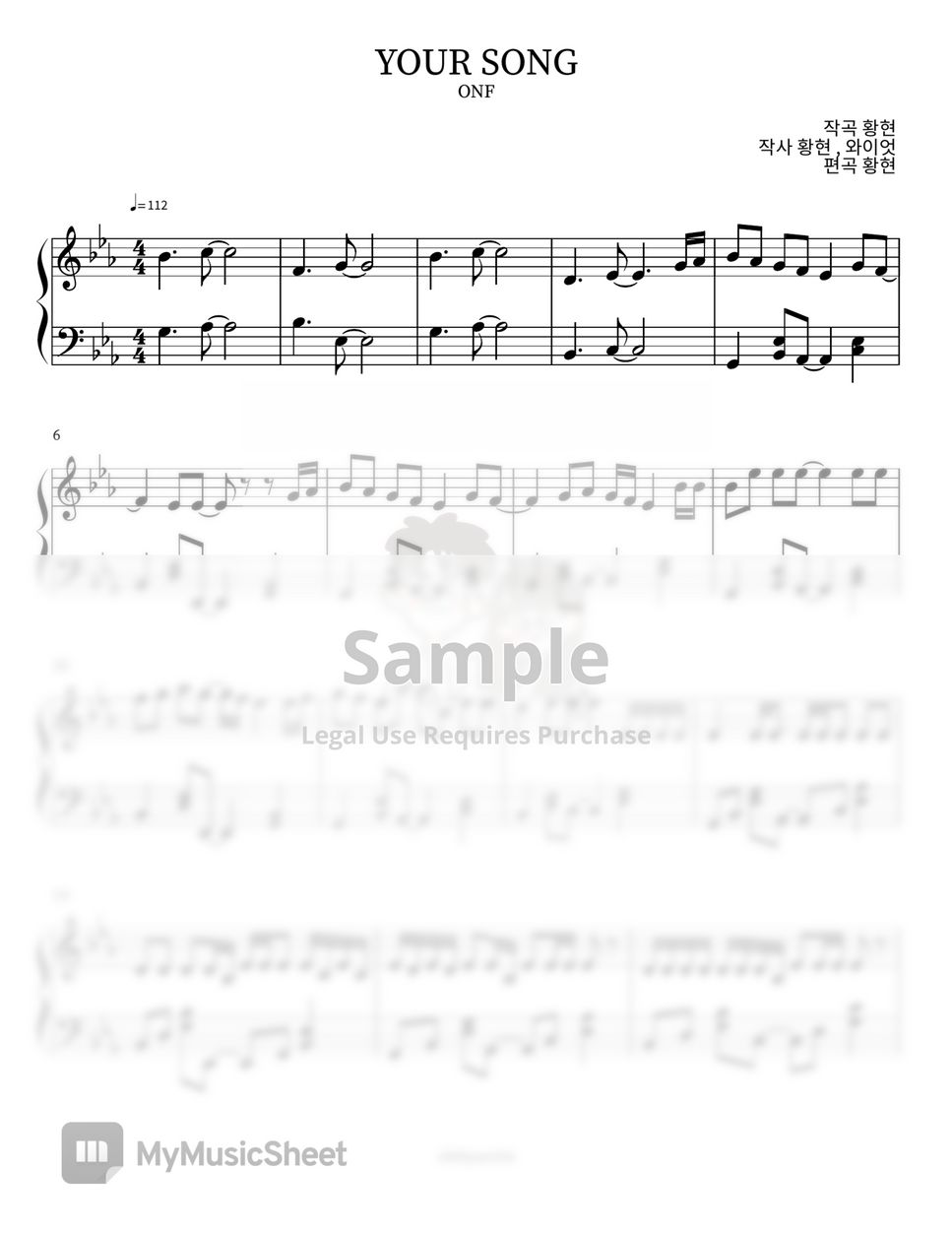 ONF(온앤오프) - Your Song Sheets by chihyun416