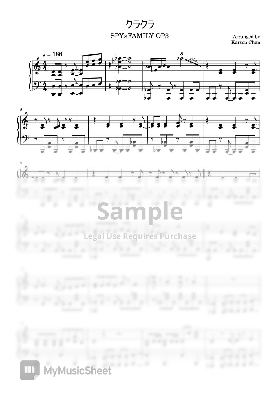 Ado - クラクラ Kura Kura Full Version (SPY×FAMILY OP3) Sheet Music by ...
