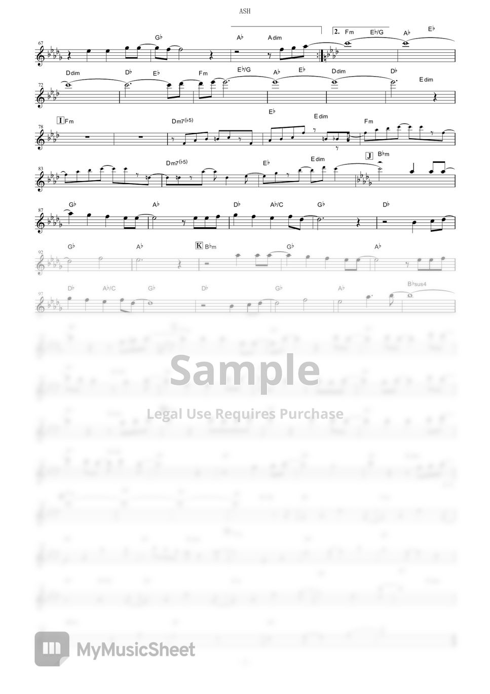 Fate/Apocrypha - ASH (in C) Sheet Music by LiSA