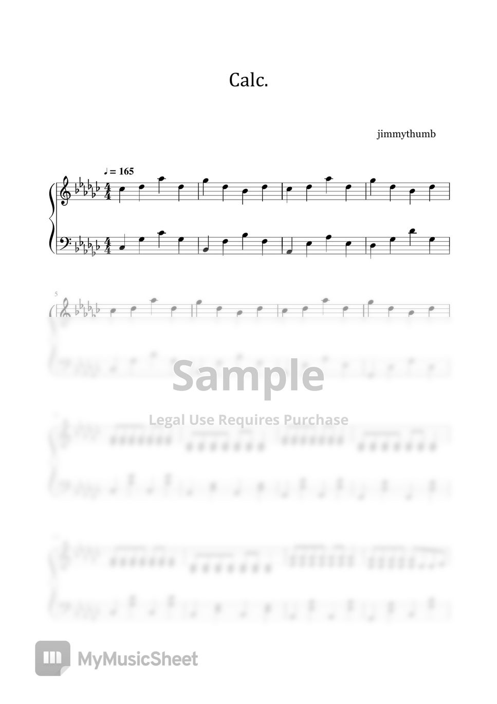 jimmythumb - Hatsune Miku original - Calc. - @VOCALOID Sheets