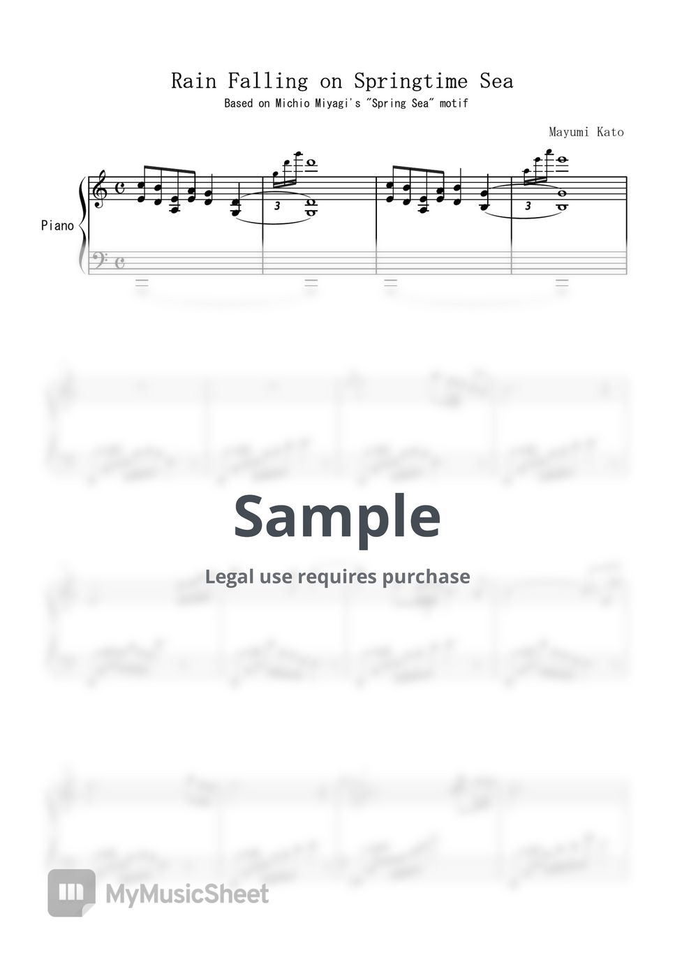Mayumi Kato - Rain Falling on Springtime Sea 악보