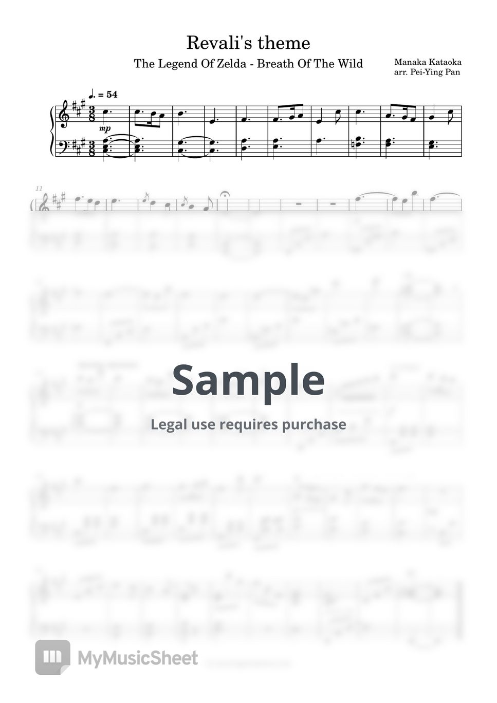 The Legend Of Zelda - Breath Of The Wild - Revali's Theme (easy) 악보 by Pei-Ying Pan