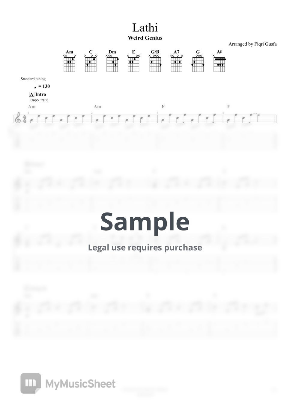 Weird Genius - Lathi Tab + 1staff by Fiqri Gusfa