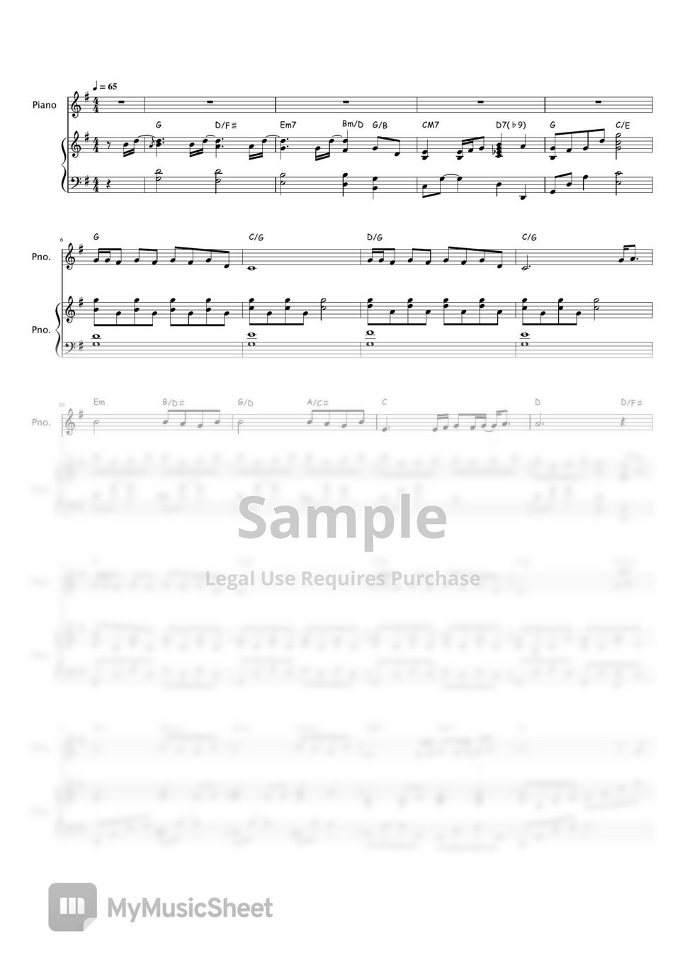 박희정 그 사랑 G Key Sheets By 생명의건반