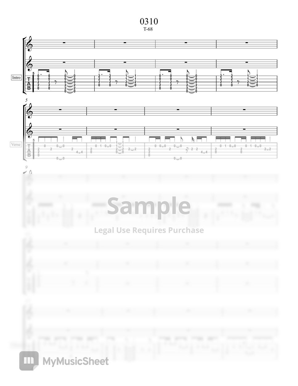 백예린 - 0310 曲谱 by Green