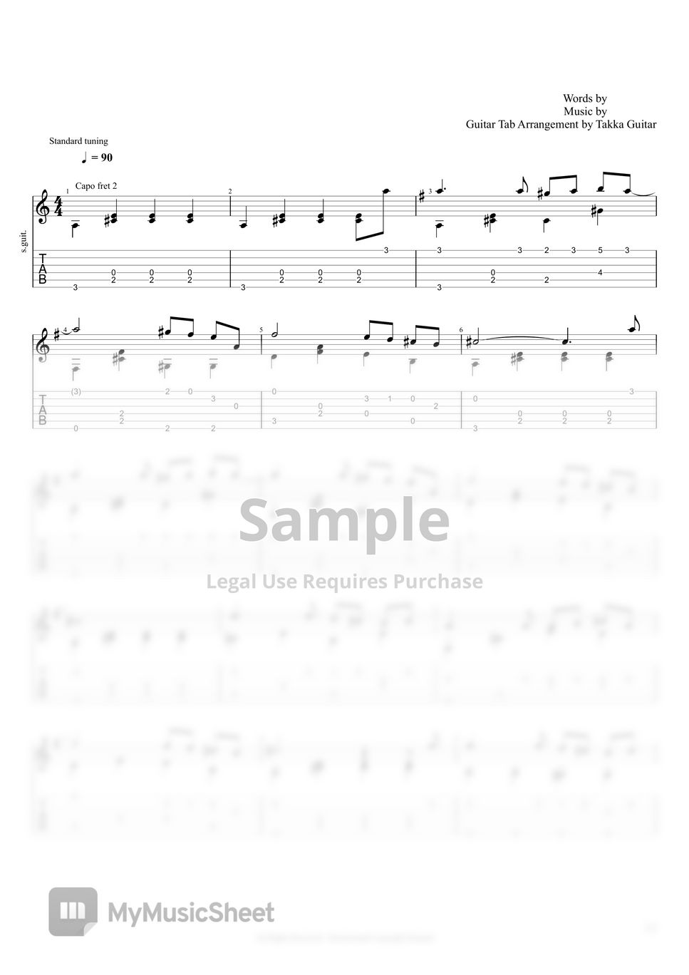 日向敏文 - ひだまりの詩 (ソロギター、Fingerstyle) Tab + lembaran musik pertama by Takahiro Kitajima