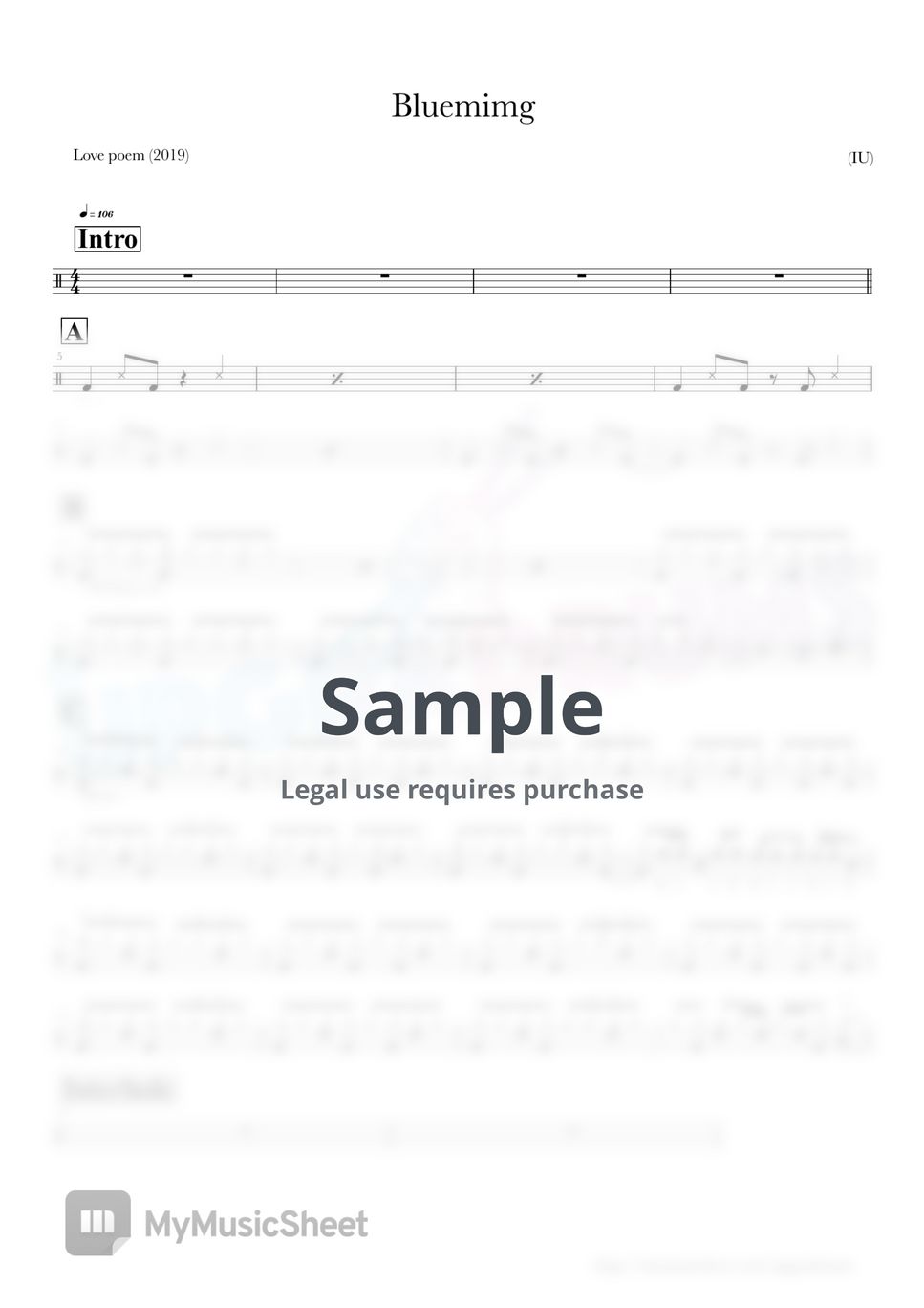 IU - Blueming Sheets by UPGRADRUMS