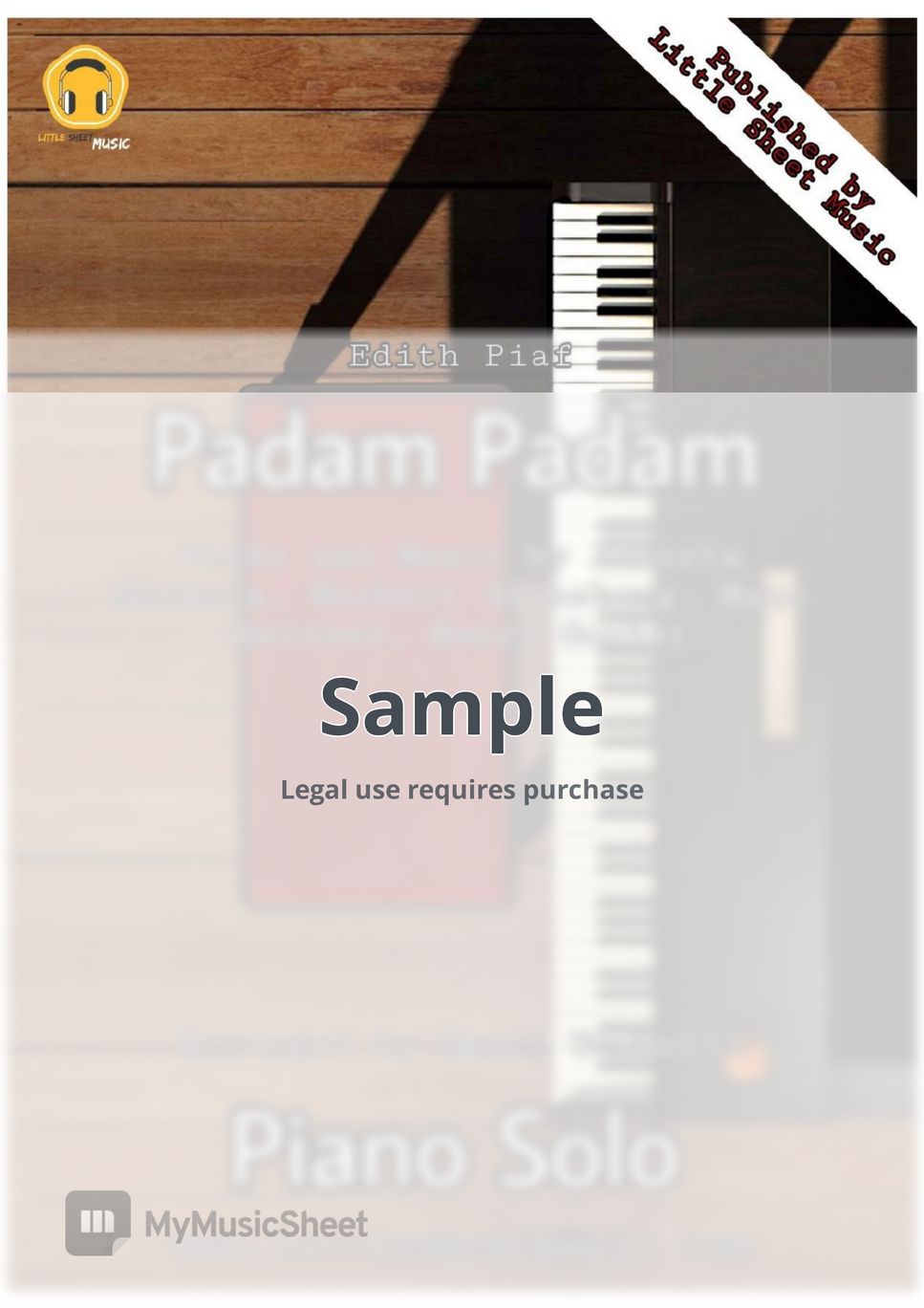 Edith Piaf - Padam Padam 악보 by Genti Guxholli