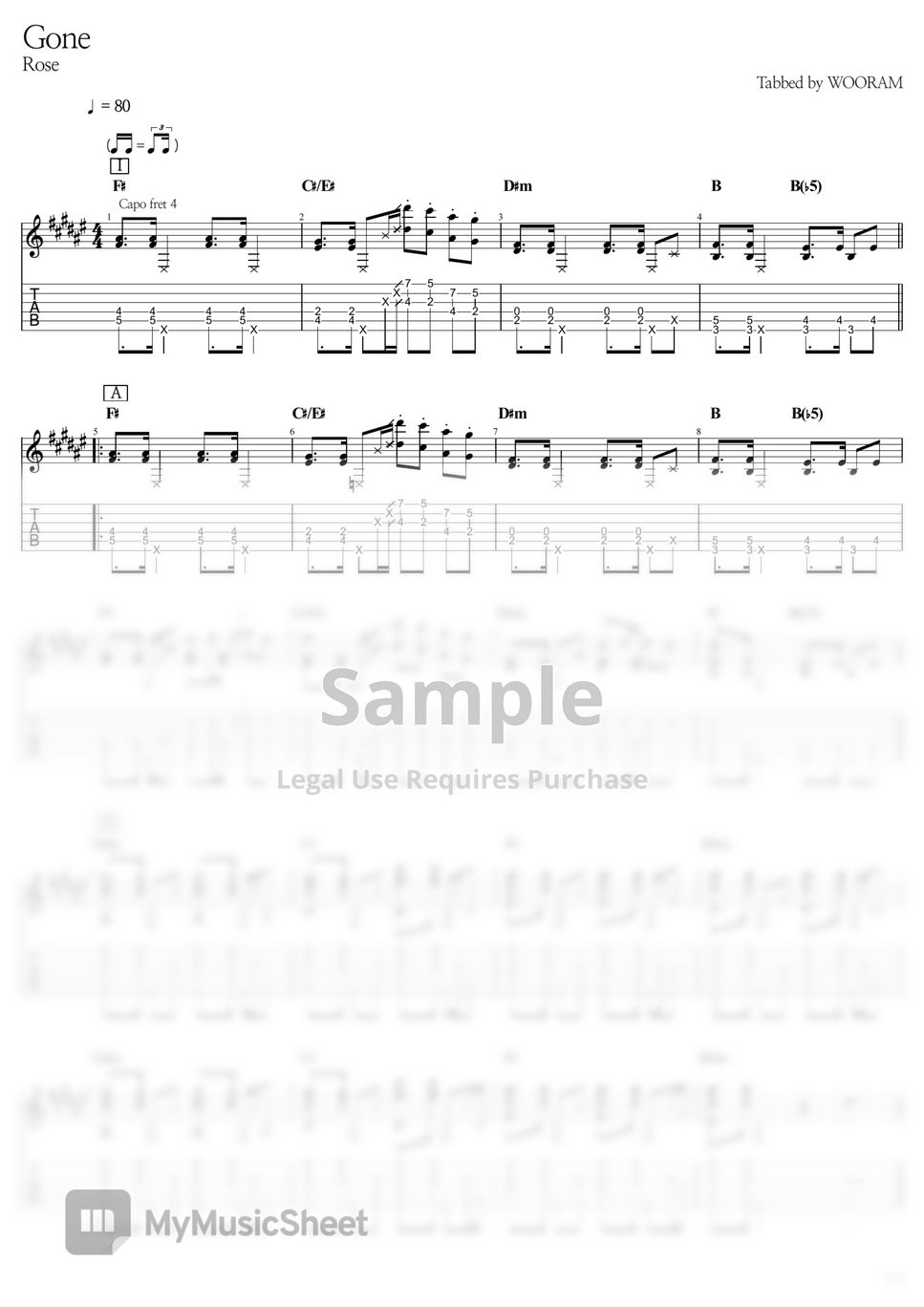 ROSE - Gone Sheet Music by WOORAM
