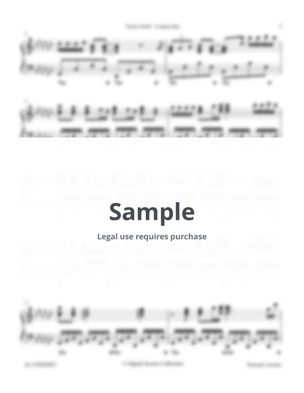 Taylor Swift - London Boy Sheets by Digital Scores Collection