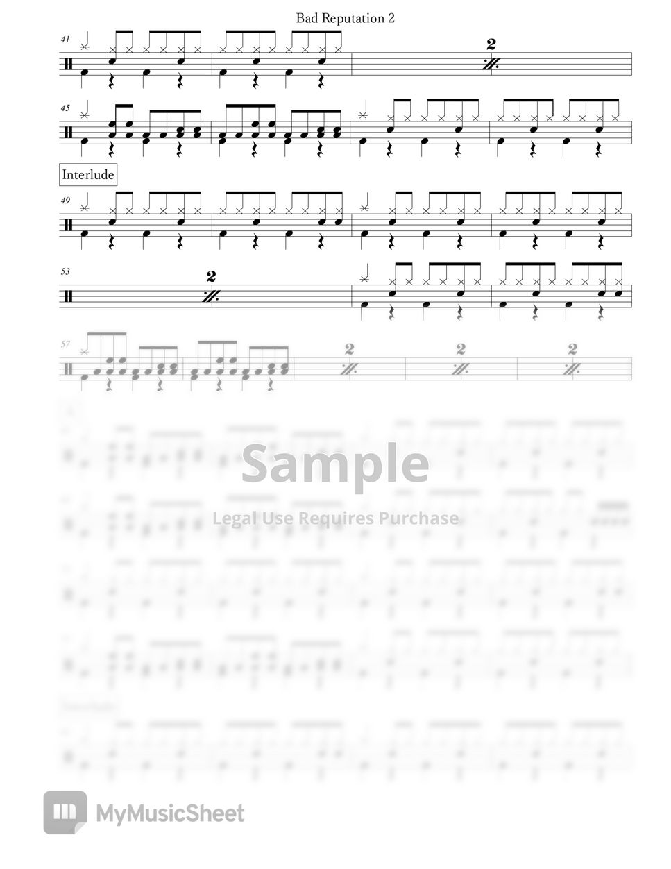 Avril Lavigne - Bad Reputation 악보 by Arkadia Drums