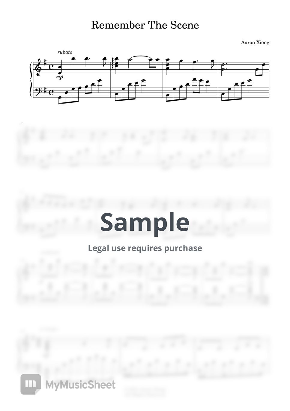 Aaron Xiong - Remember The Scene Partitura by Aaron Xiong