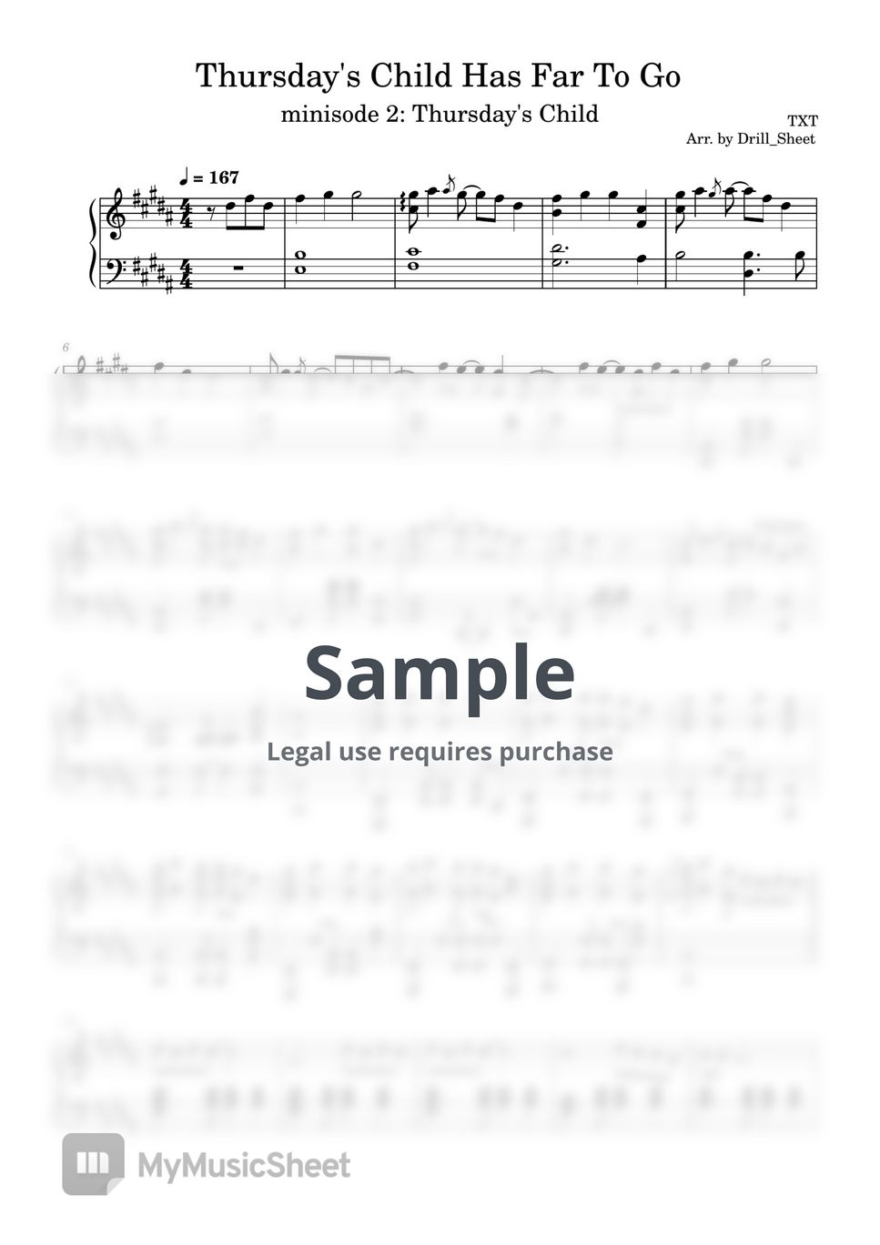 TXT - Thursday's Child Has Far To Go (Piano) Sheets by Drill_Sheet
