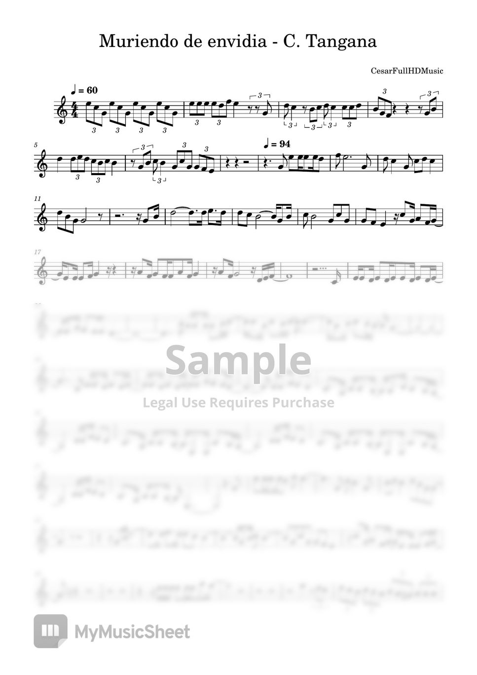 C. Tangana - Muriendo de envidia Sheets