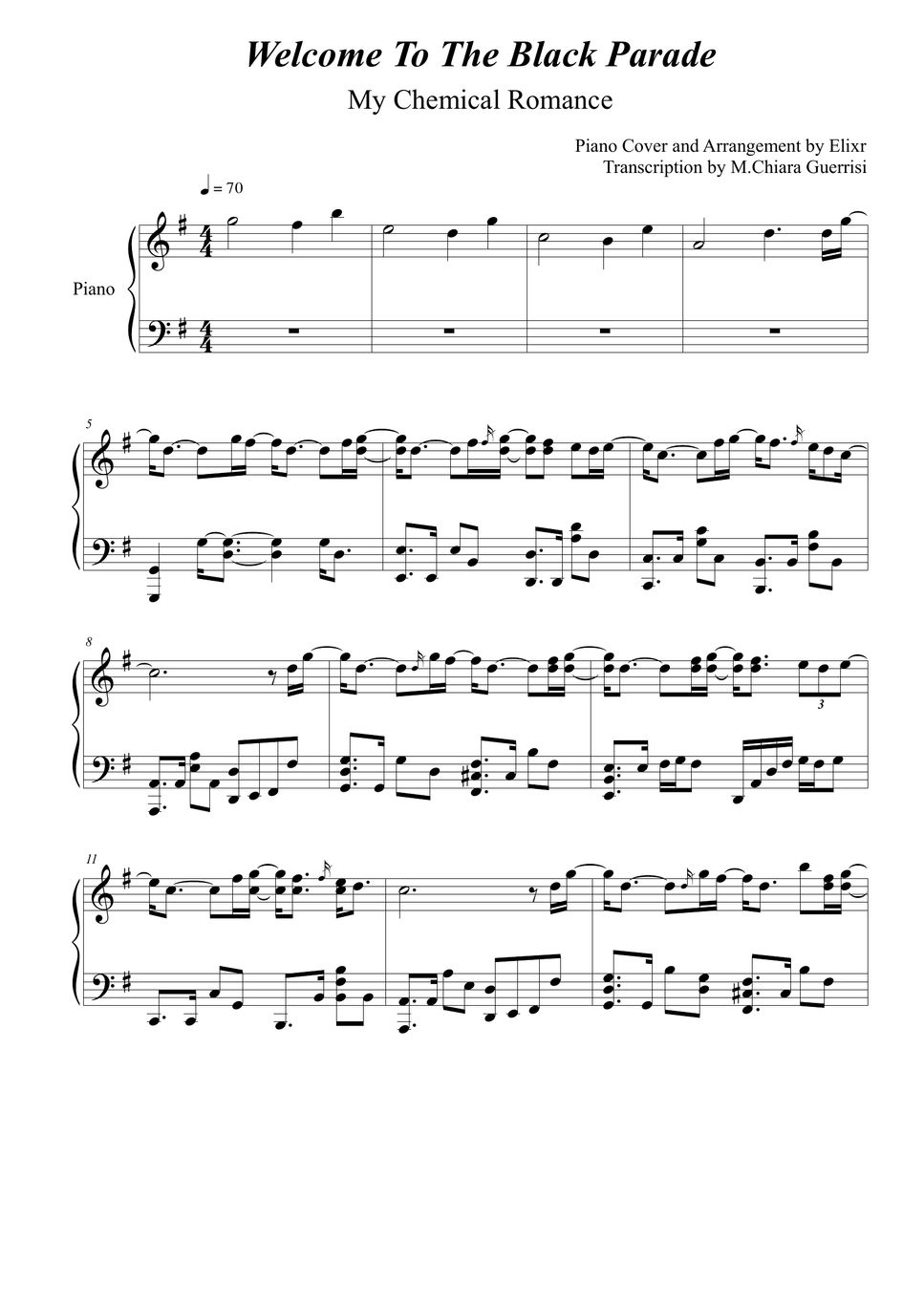 My Chemical Romance - Welcome to the Black Parade Sheet by Elixr