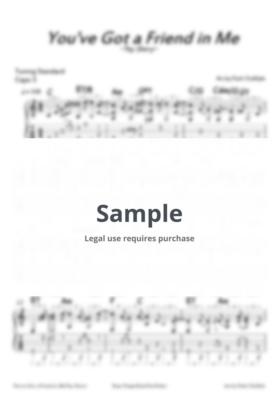 Randy Newman - You've Got a Friend in Me (Fingerstyle Guitar) TAB+1 ...