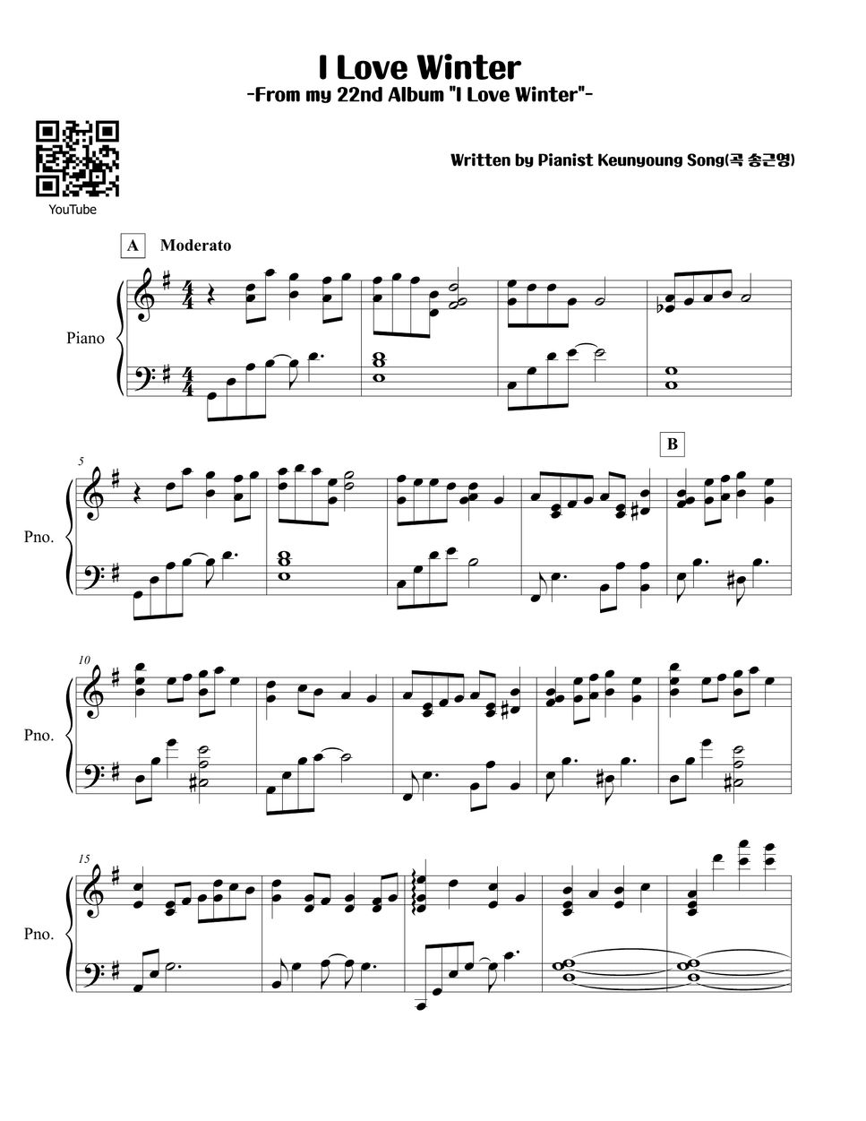 Keunyoung Song - I Love Winter (From My 22nd Album) Sheets by Keunyoung ...