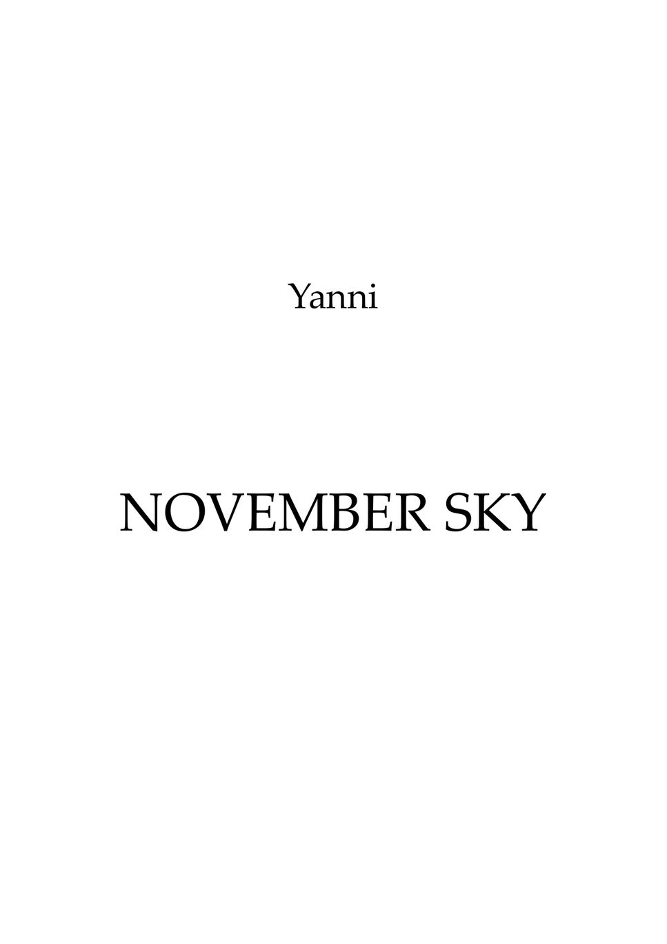 Yanni - November Sky (官方尊享版) Sheet Music by Yun Wen