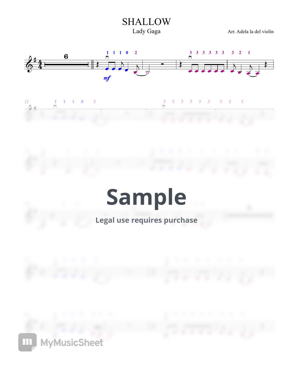 LADY GAGA Y BRADLEY COOPER - SHALLOW Sheet Music by Adela la del violín