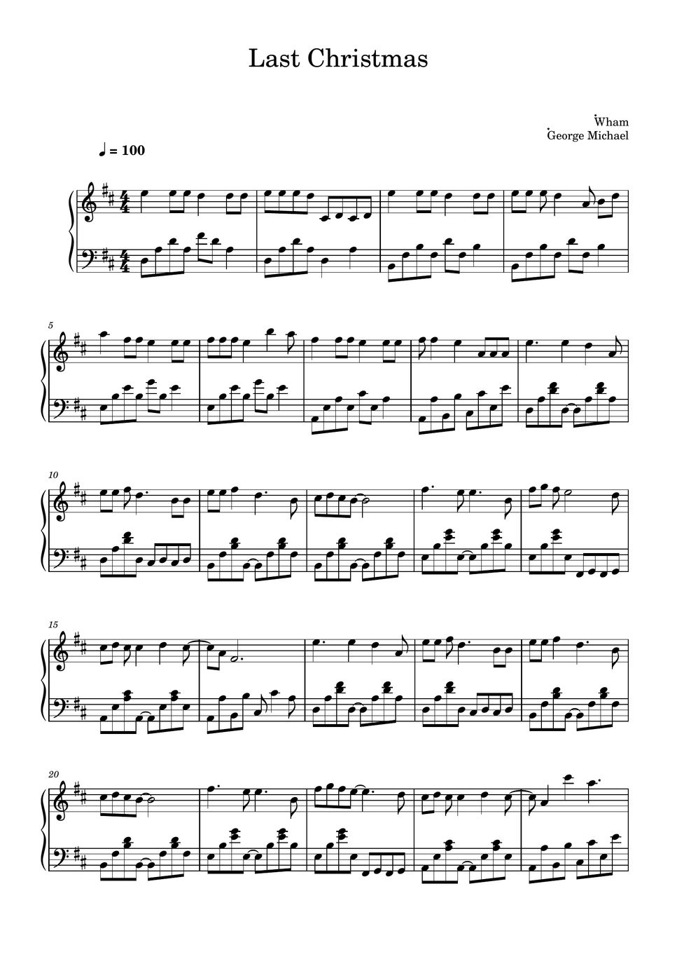 Wham - Last Christmas Sheets by c