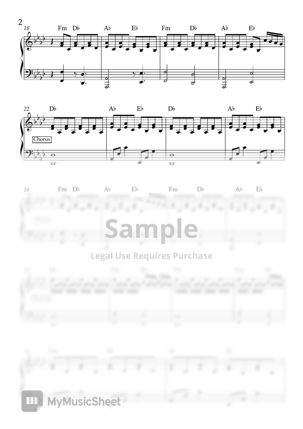 Aka7even - Mi manchi (spartito pianoforte) 楽譜 by Francesco Piantoni