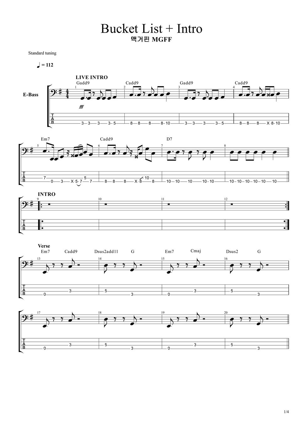 MGFF 맥거핀 - Bucket List + Live Intro Sheets by uhiverses