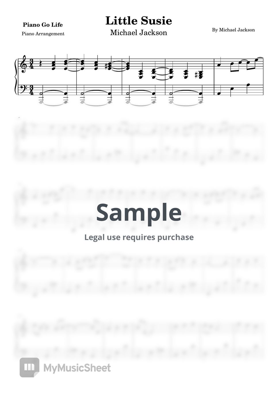 Michael Jackson - Little Susie Sheets by Piano Go Life