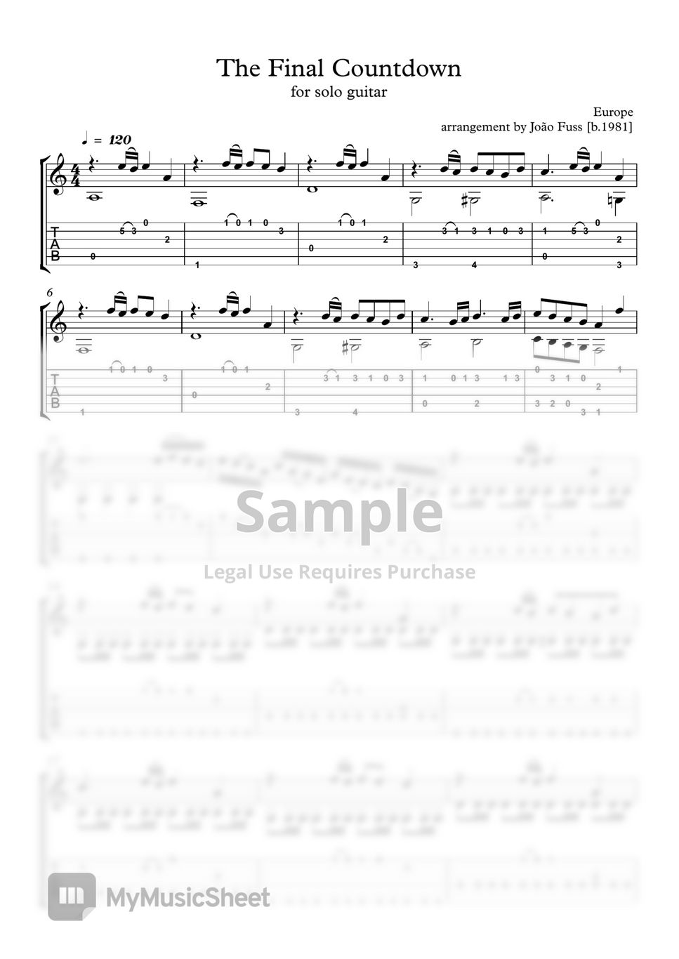 The Final Countdown - Europe TAB
