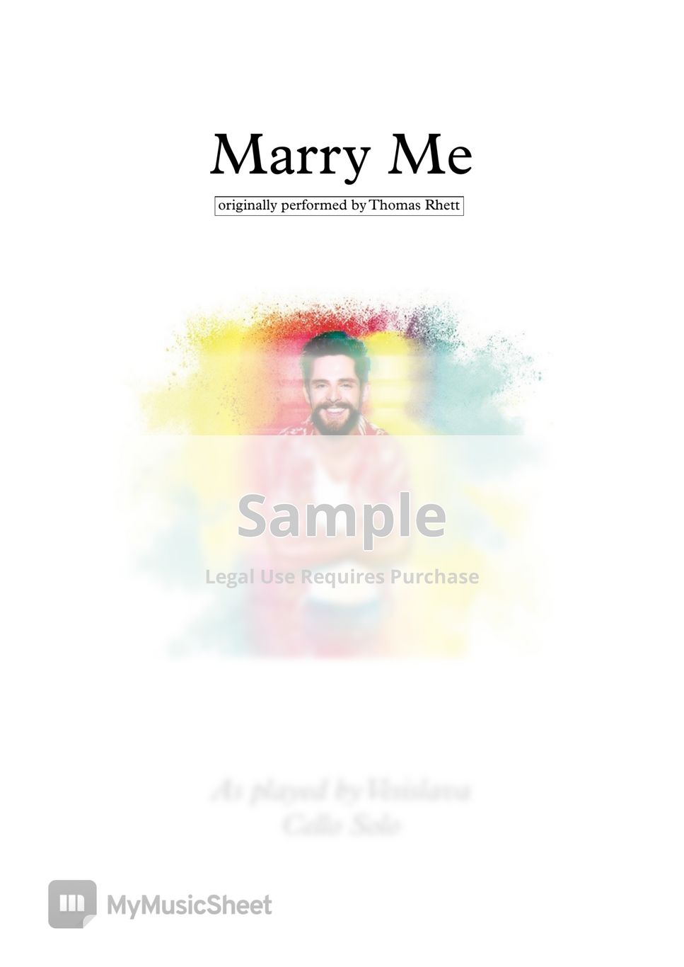 Thomas Rhett - Marry Me 楽譜 by Vesislava