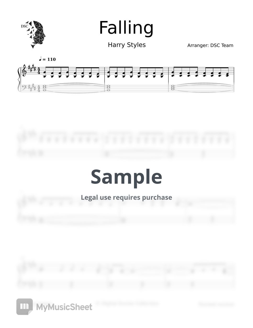 Harry Styles - Falling Sheets by Digital Scores Collection