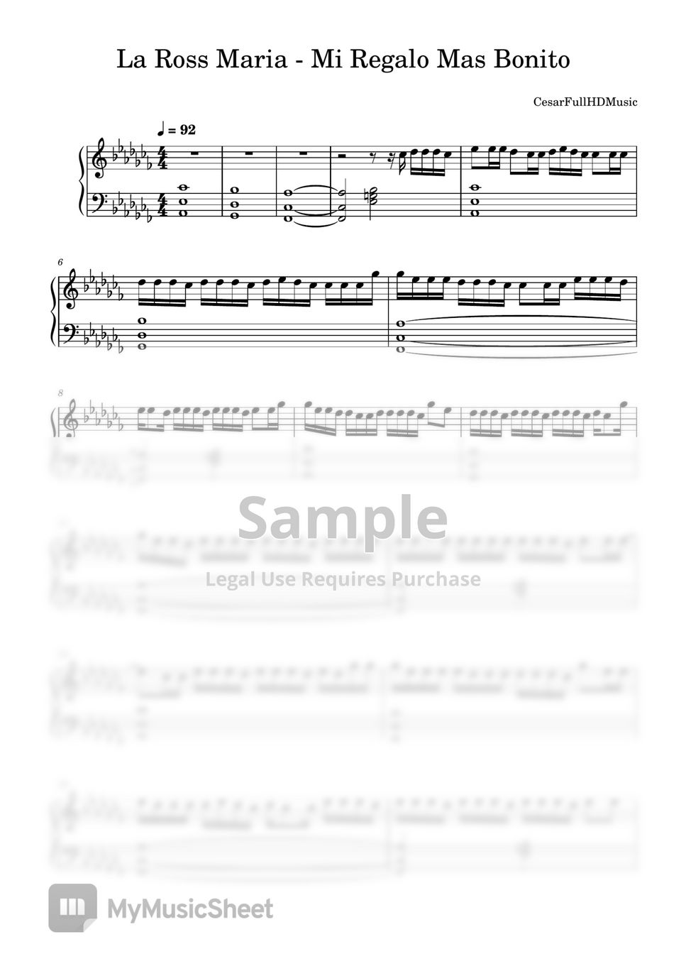 La Ross Maria - Mi Regalo Mas Bonito Partitura