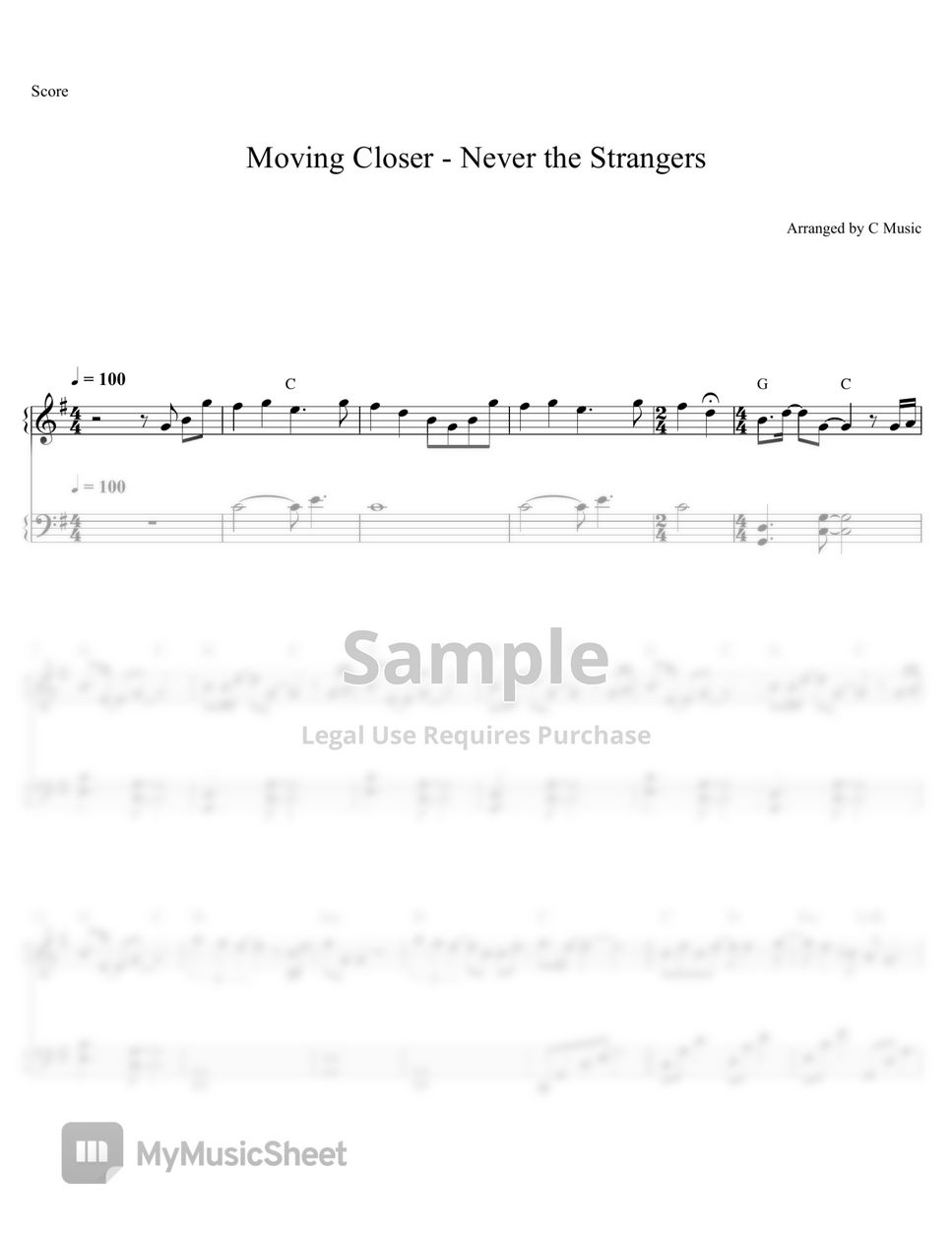 Never the Strangers - Moving Closer 악보 by C Music