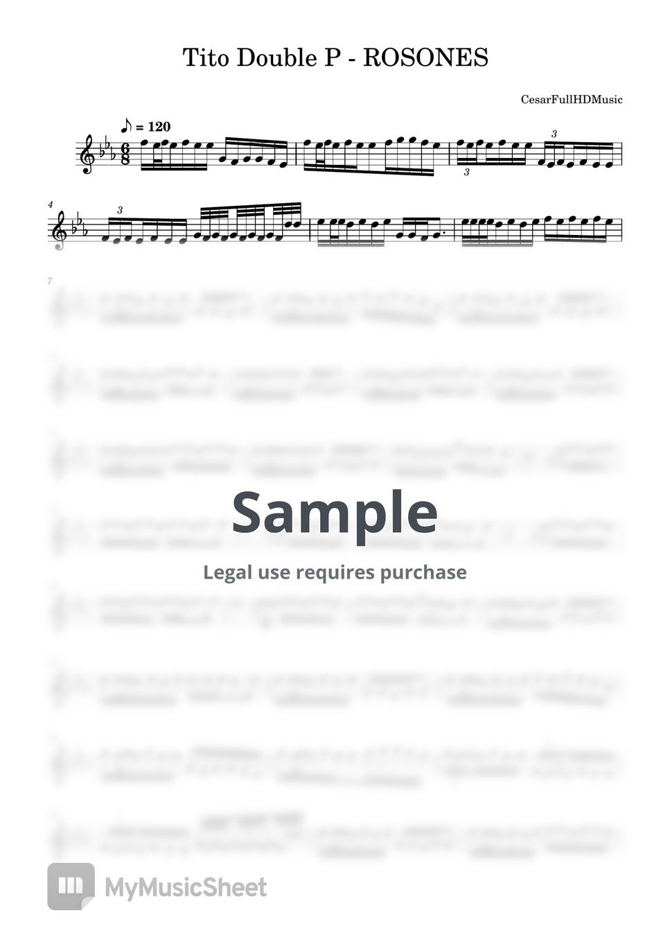 Tito Double P - ROSONES 악보