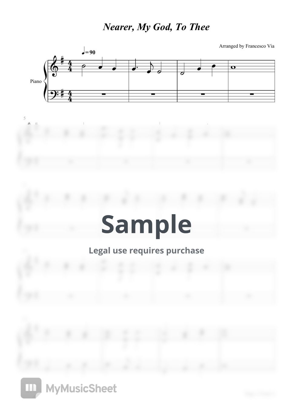 Sarah Flower Adams - Nearer My God to Thee (与主更亲近) โน้ตเพลง by dogemusic