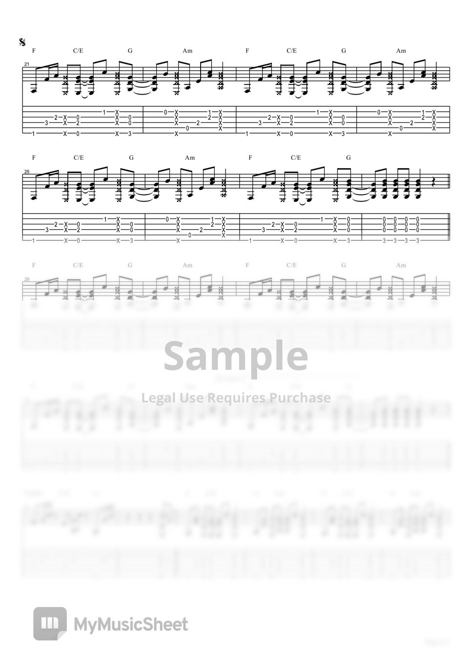 IU(아이유) - Blueming Guitar Tab + 1staff by FFGuitar