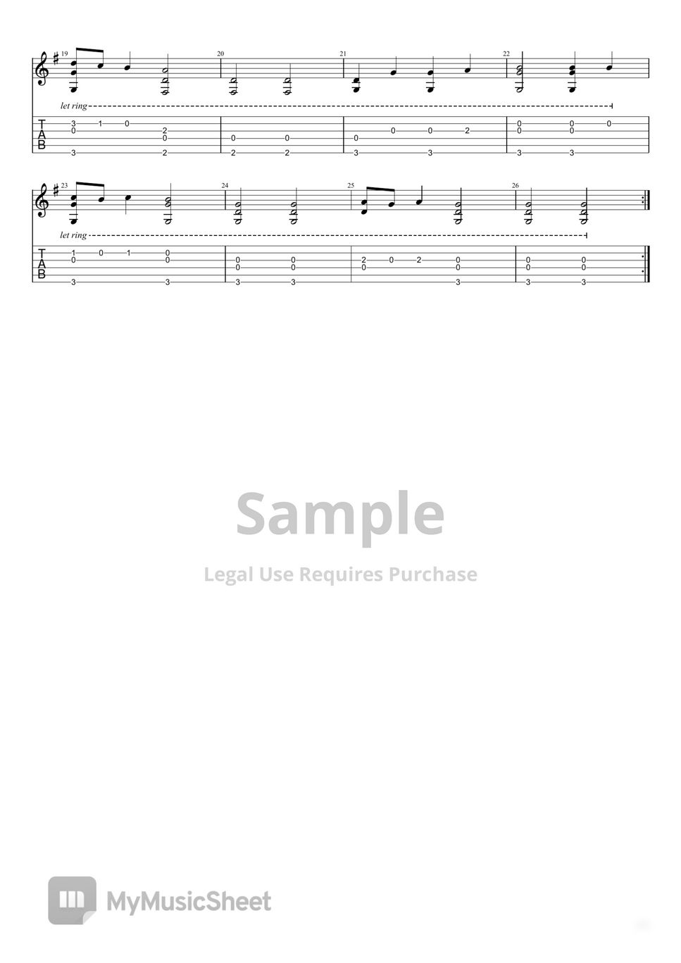 Christmas Carol - "Little Drummer Boy" Easy Finger Style Tab Tab + 단선 ...