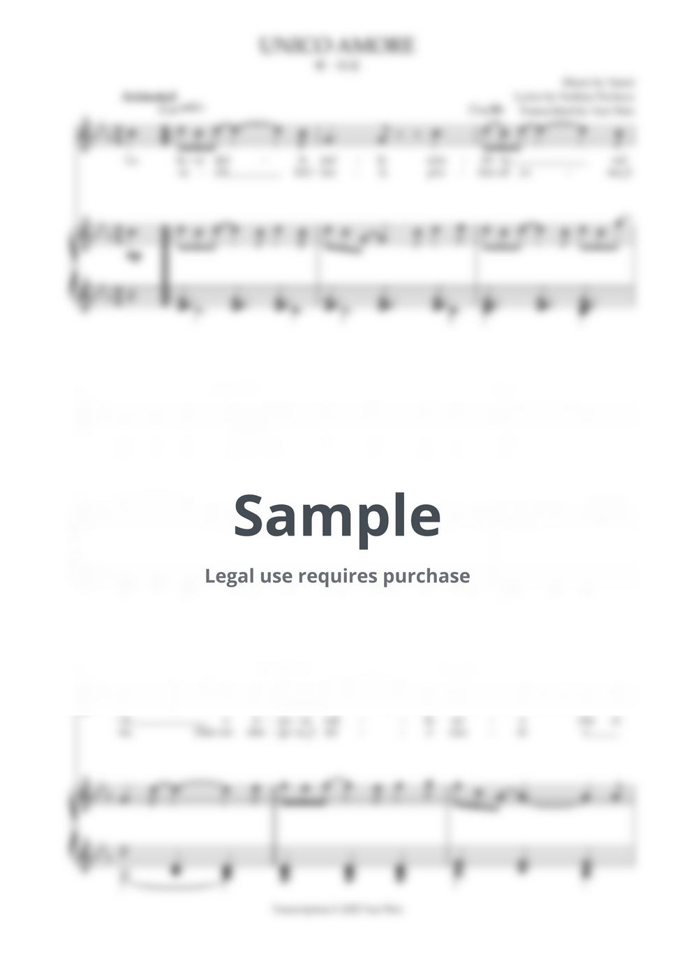 Yanni - Unico Amore (官方尊享版) Partitura by Yun Wen
