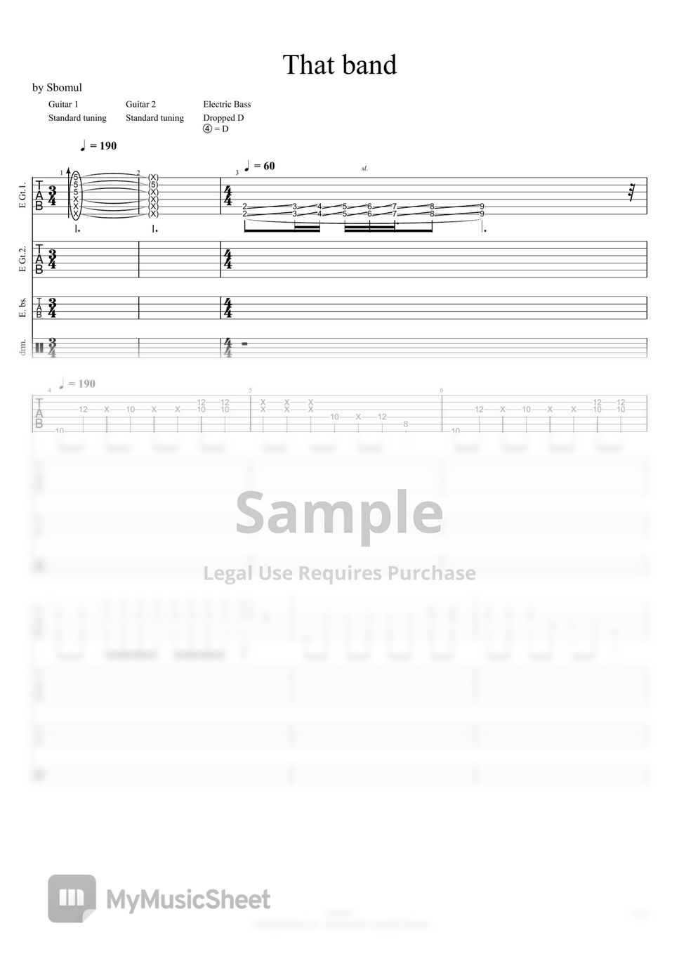 Kessoku Band - That Band (Bocchi the Rock!) Tab + 1staff by Sbomul