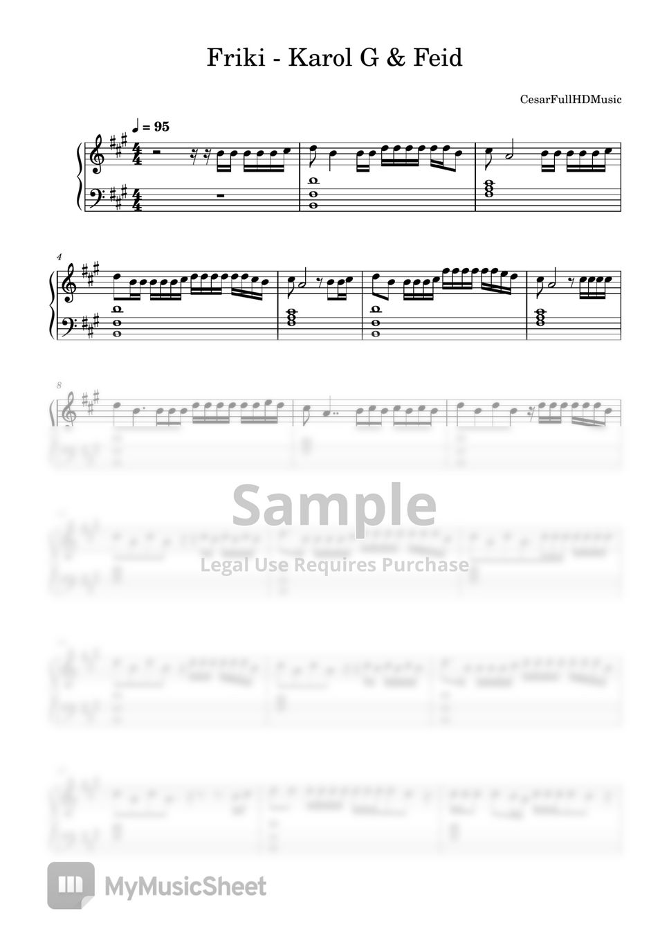 Karol G,Feid - FRIKI Sheet Music
