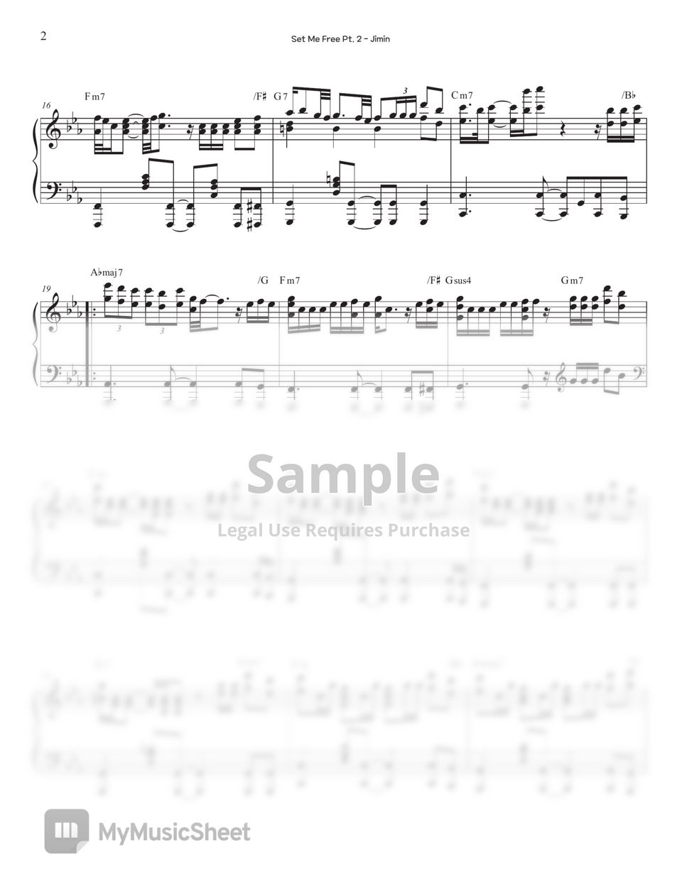 Jimin of BTS - Set Me Free Pt.2 악보 by Jinnie J