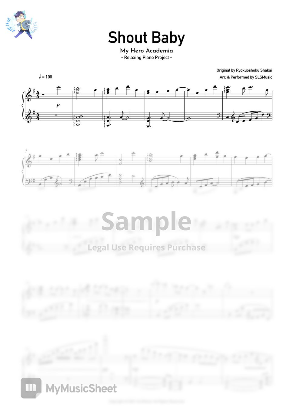 Ryokuousyoku Syakai - Shout Baby Sheet Music by SLSMusic