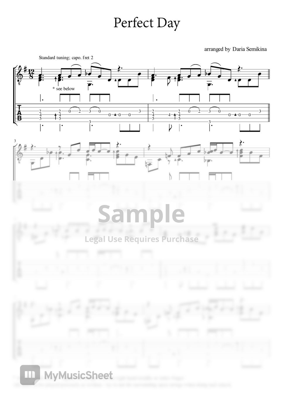 Lou Reed - Perfect Day 악보